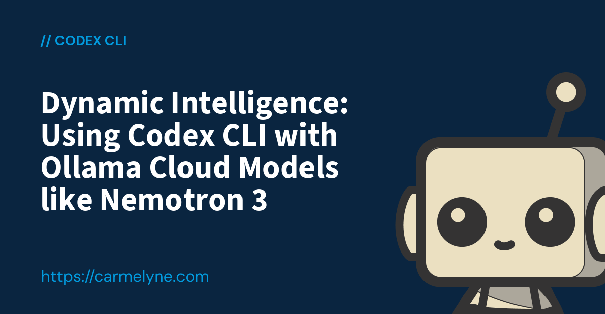 Dynamic Intelligence: Using Codex CLI with Ollama Cloud Models like ...
